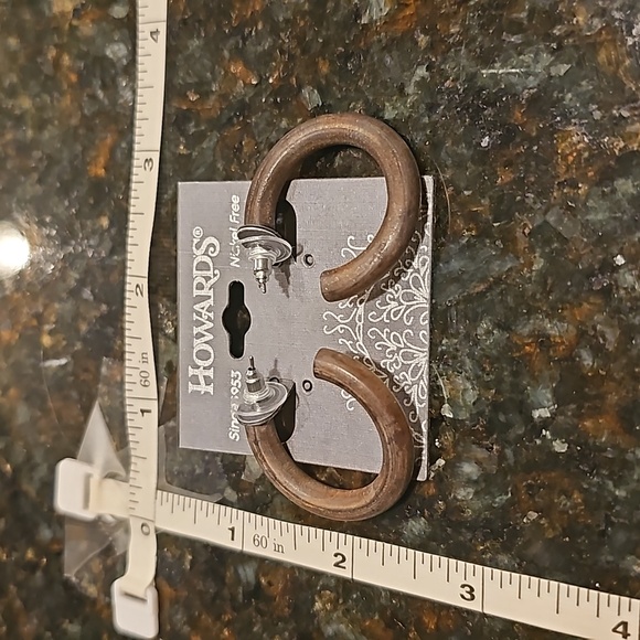 howards | Jewelry | Mediumsmall Dark Wooden Hoops | Poshmark